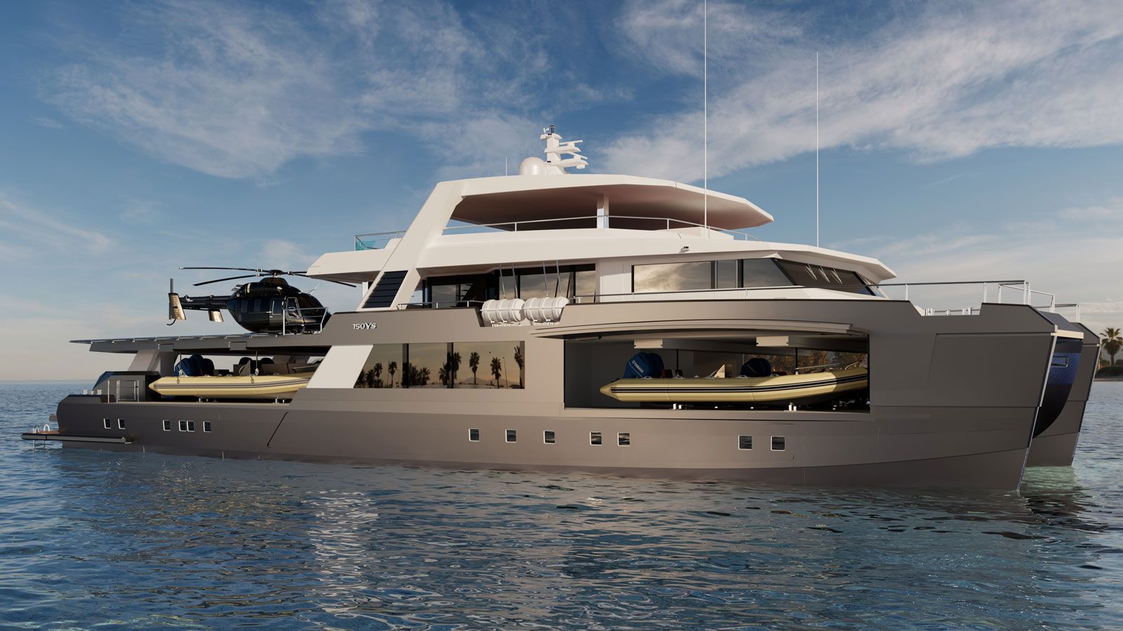 Ultimate Catamarans reveals new 46m support yacht concept 150YS